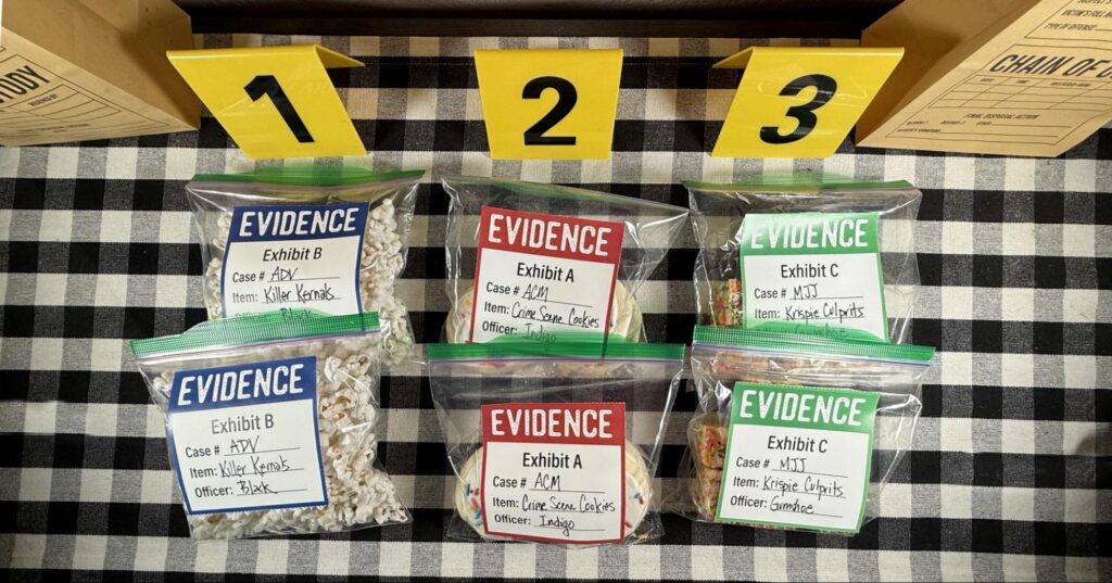 Halloween Snack Spread: Evidence Bags & Finger Foods